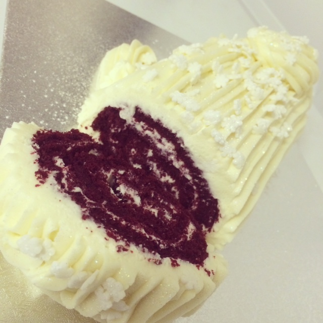 Red Velvet Yule Log - Rebecca's Cakes